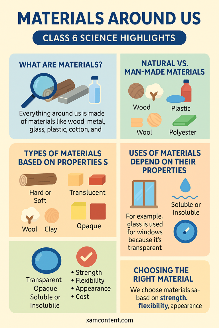 Materials Around Us Class 6 Case Study Questions Science Curiosity ...